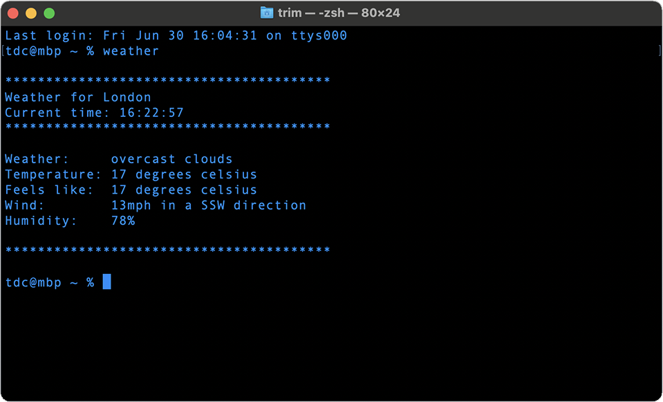 Creating A Python Weather App For Terminal The Darker Corner
